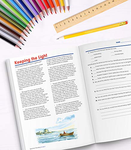 Spectrum Reading Comprehension Grade 6, Ages 11 to 12, 6th Grade Reading Comprehension Workbooks, Nonfiction and Fiction Passages, Analyzing Story Structure, and Critical Thinking Skills - 174 Pages
