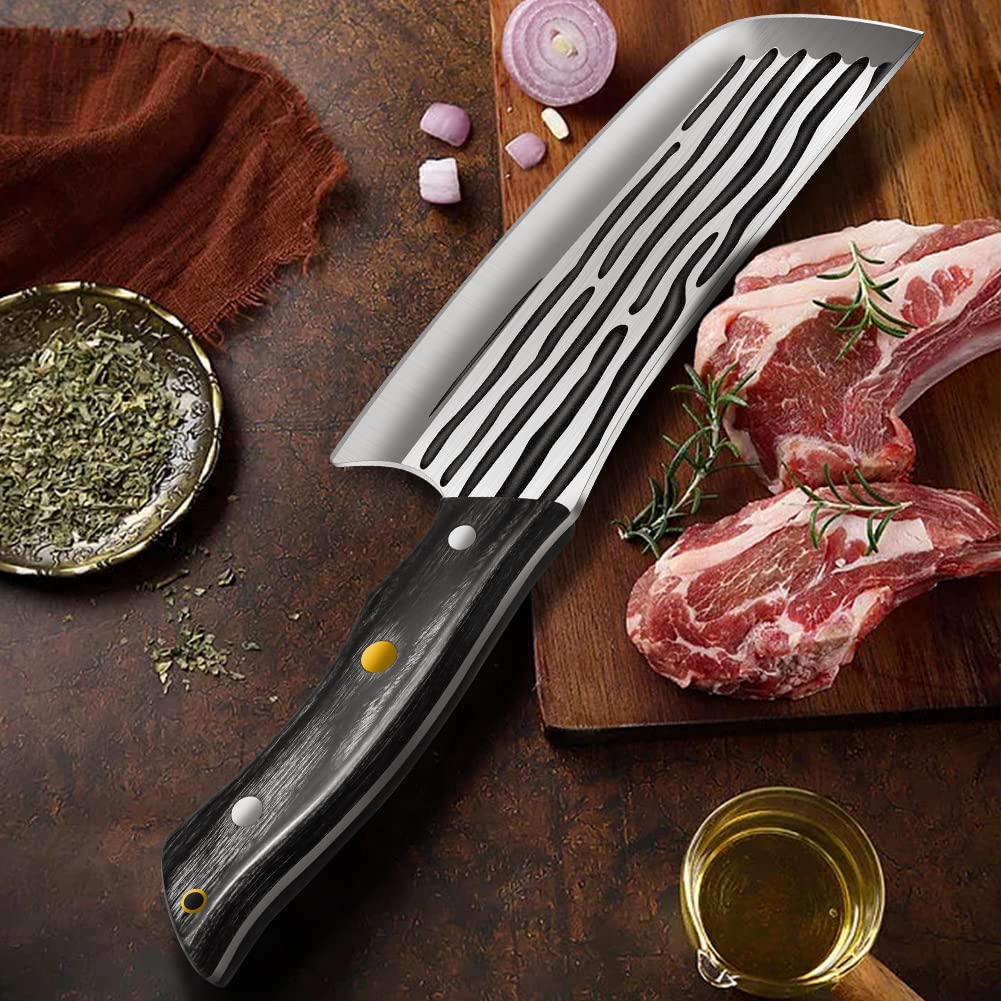 Hong Won Meat Cleave,Cleaver Knife for Meat Cutting, High Carbon German Stainless Steel with Ergonomic Handle for Home, Kitchen & Restaurant
