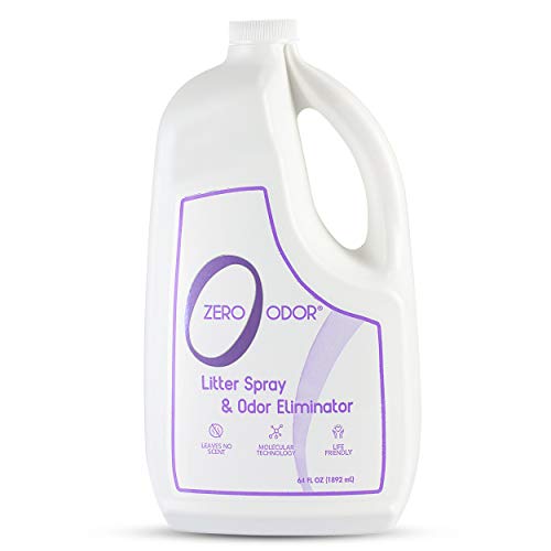 Zero Odor – Litter Odor Eliminator - Patented Molecular Technology - Pet Safe & Works on all types of litter, 64oz Refill