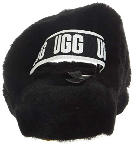 UGG baby girls Slide Slipper, Black, 6 Big Kid US