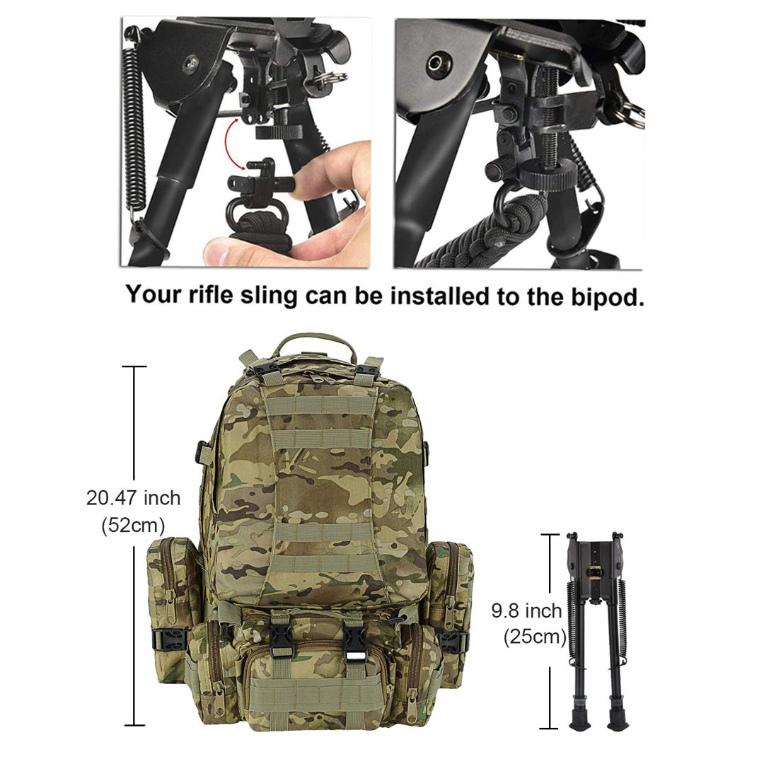CVLIFE Picatinny Bipod, 9-13 Inches Rifle Bipod, Bipod for Rifle with Solid Sling Adapter Base
