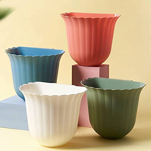 LELEBEAR 4pcs Hanging Trash Can, Hanging Trash Can for Kitchen Cabinet Door, Waste Bin for Kitchen (4Pcs White)