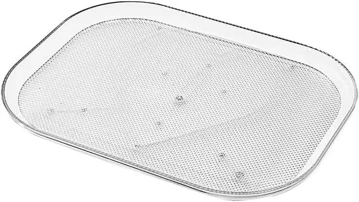 Lazy Susan Turntable Organizer for Refrigerator, Clear Rectangular Fridge Organizer Storage,Long Square Lazy Susan for Cabinet, Table, Pantry, Kitchen, Countertop(13.78"*10.24"*1.77")-1Pack