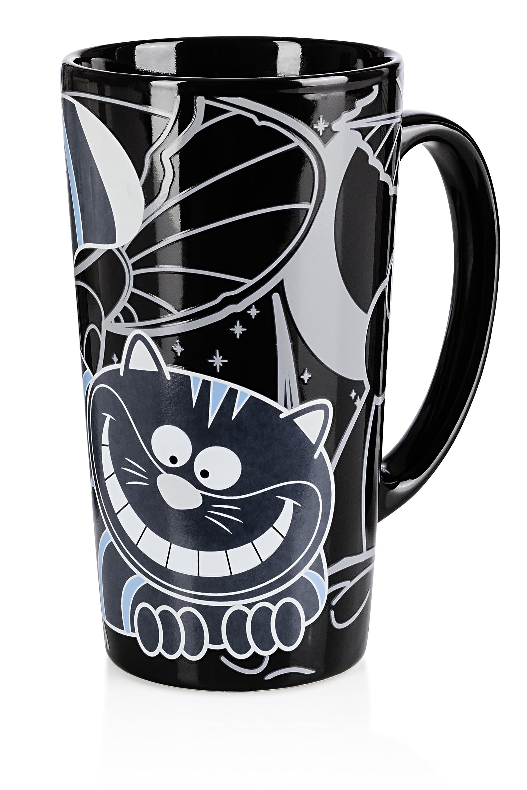 Gift Republic GR450029 Cheshire Cat Heat Chaning Mug, Large (Pack of 1), BLACK