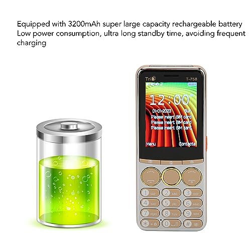 Unlocked Cellphone, 2G GSM Senior Cell Phone with Flashlight, 3200mAh Big Button Loud Sound Ultra Thin Mobile Phone, One Click SOS Emergency Help for Seniors 100β240V (US Plug)