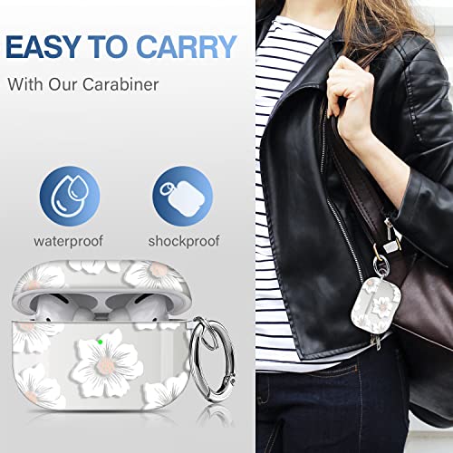 Maxjoy Airpods Pro 2nd Generation Case 2022,Cute Airpods Pro 2nd Generation Case, Airpods Pro 2 Case Cover with Keychain for Women Girls (Morning Flower)