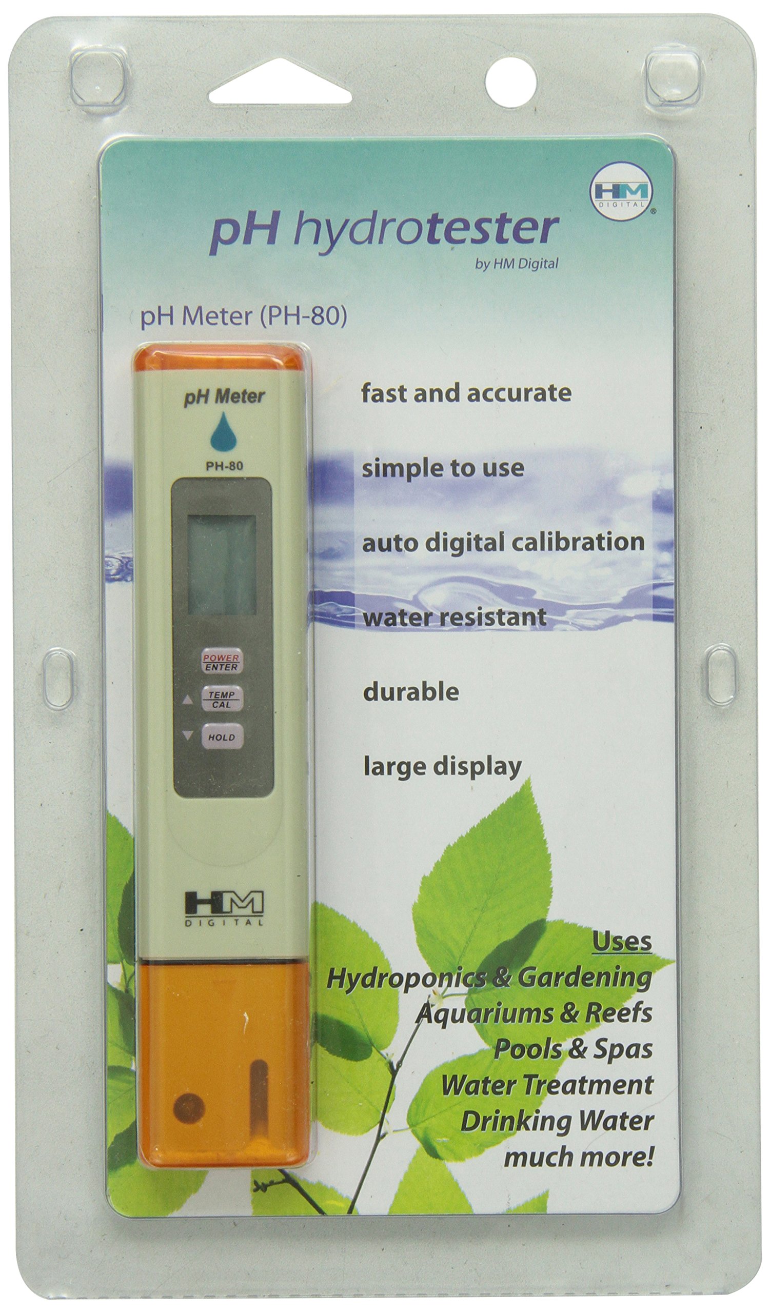 HM Digital HMPH80 HMDPHM80 Digital pH/Temperature Meter, 0-14 pH Range, 1 pH Resolution, 2% Readout Accuracy, Purple