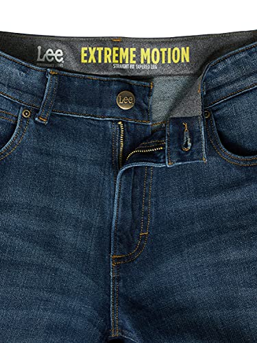 Lee Men's Extreme Motion Bi-Stretch Straight Fit Tapered Leg Jean, Bucket, 36W x 29L