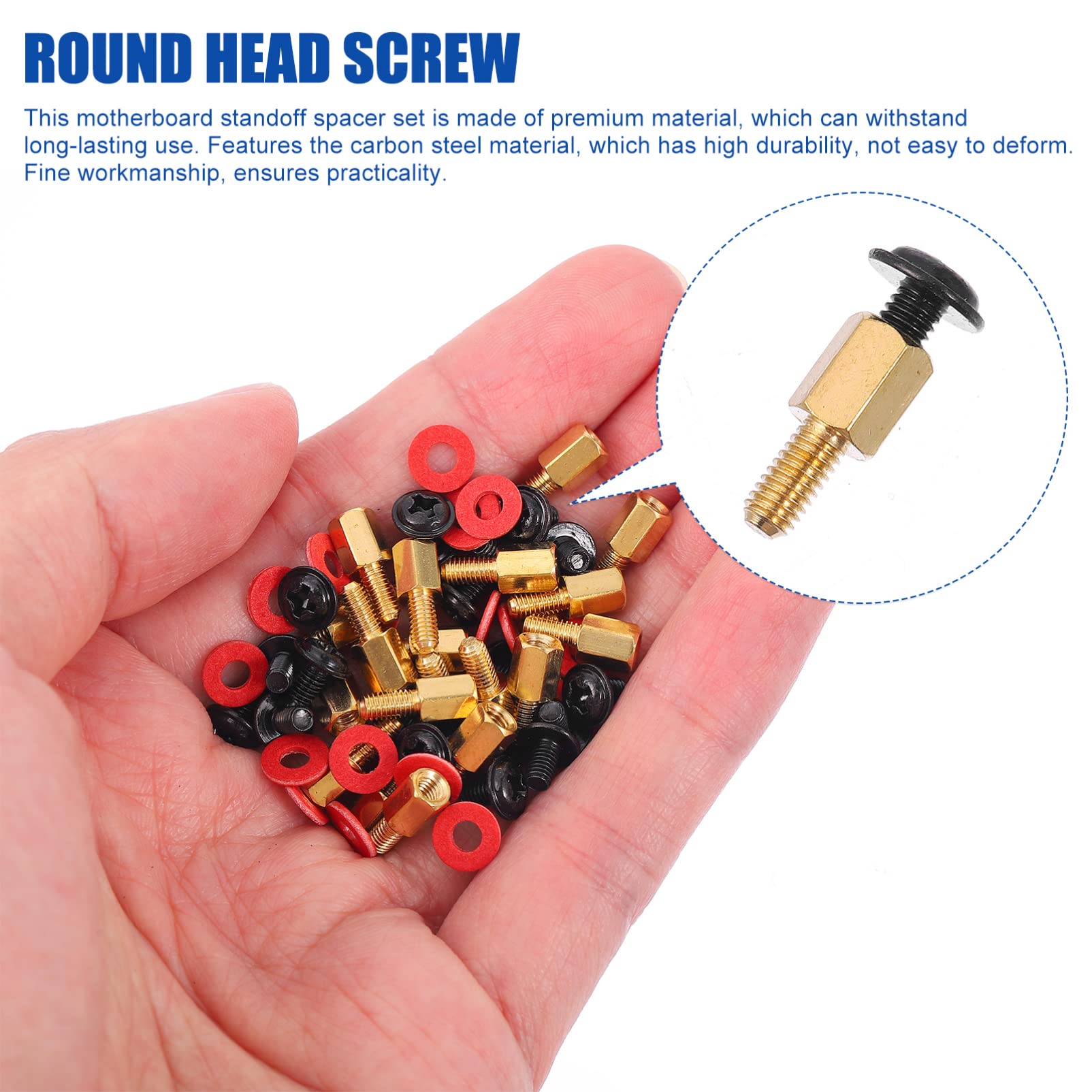 SOLUSTRE 1 Set Motherboard Screws Hexagonal Standoff Computer Part Motherboard Standoff M3motherboard Screws Hex Spacer Desktop Screws Cooler Stand Copper Pillar Suite Carbon Steel Fan