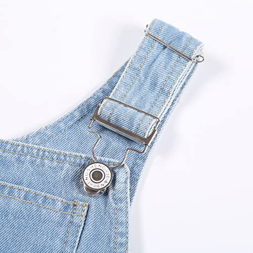 iiniim Toddler Kids Girls Adjustable Straps Jean Shortall Overalls Denim Ripped Hot Pants Blue 6-12 Months