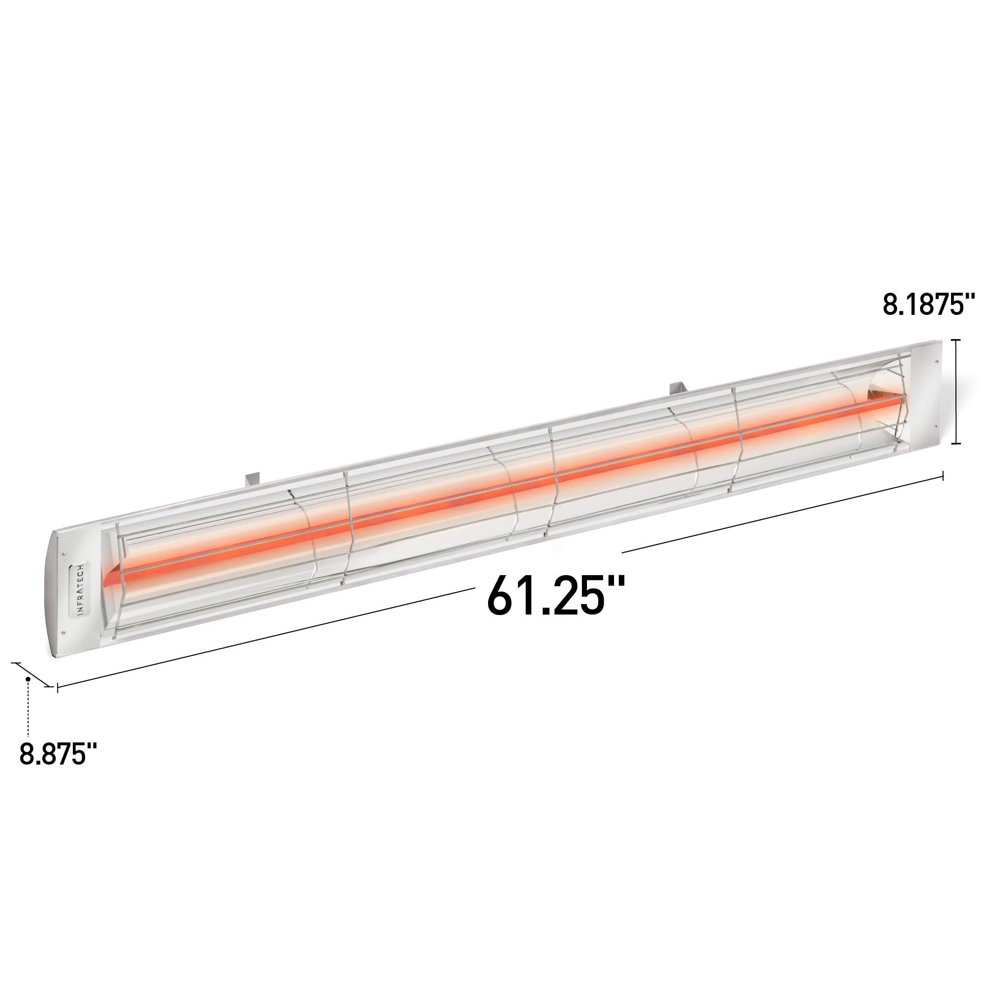 Infratech C-4028 SS Stainless Steel 61.25β Single Element Fixture 4000 Watt, 208 Volt, Stainless Steel