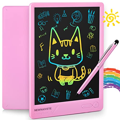 LCD Writing Tablet for Kids, 10 Inch Drawing Tablet Board with Magnetic Stylus for Phone Tablet, Reusable Doodle Board Educational Gifts Toddler Drawing Pad for 3~8 Years Old Boys Girls (Pink)