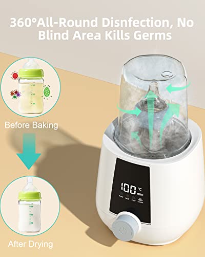 Tizwis Baby Bottle Warmer for Breastmilk or Formula, Fast Baby Milk Warmer with Timer, Smart Temperature Control, Multifunctional Bottle Warmers with Defrost, Thaw, Keep, Heat Baby Food Jars Function