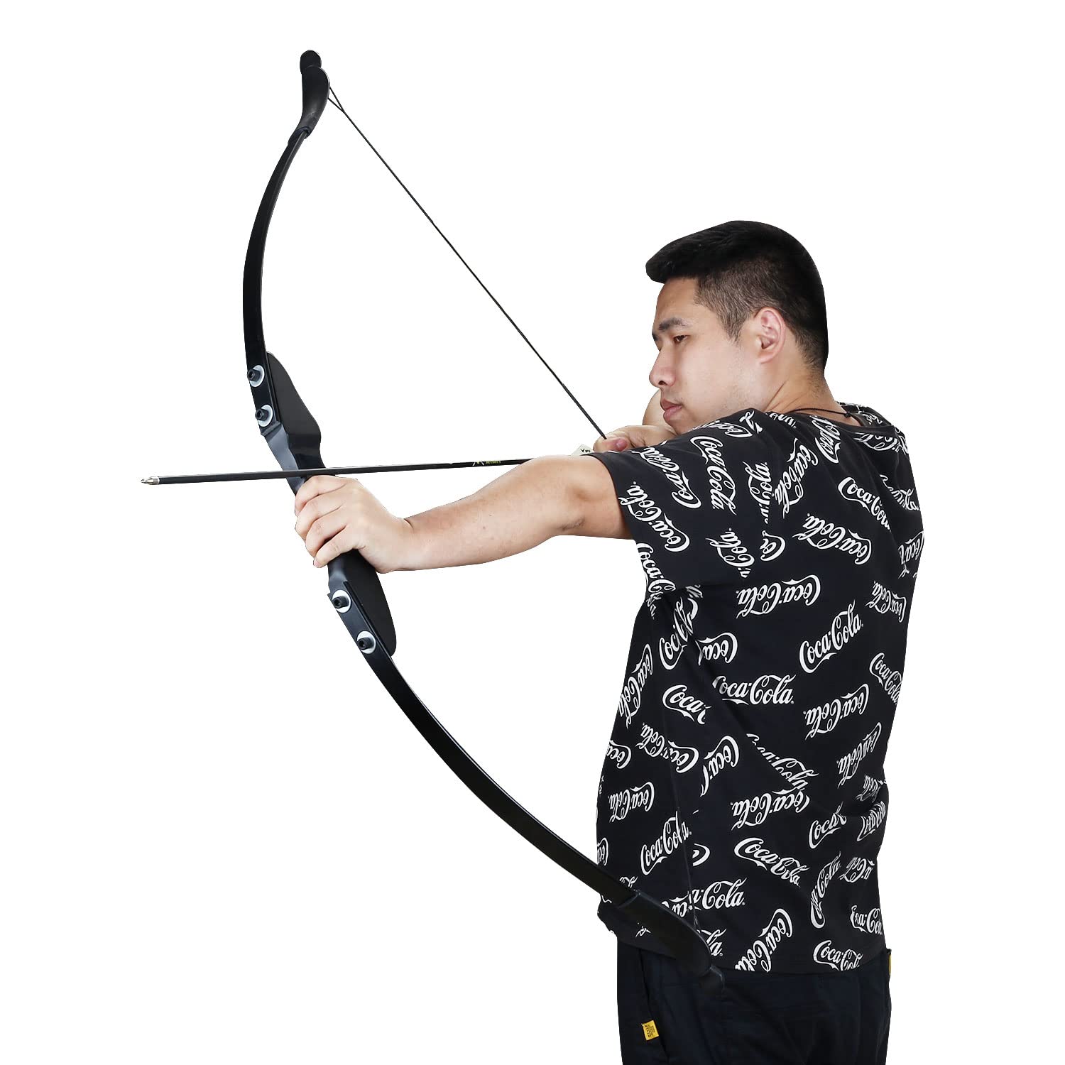 FENJANER Archery Takedown Recurve Bow and Arrow Set Long Bow and Arrow Kit for Hunting Outdoor Shooting Training 40 LB (Black2)