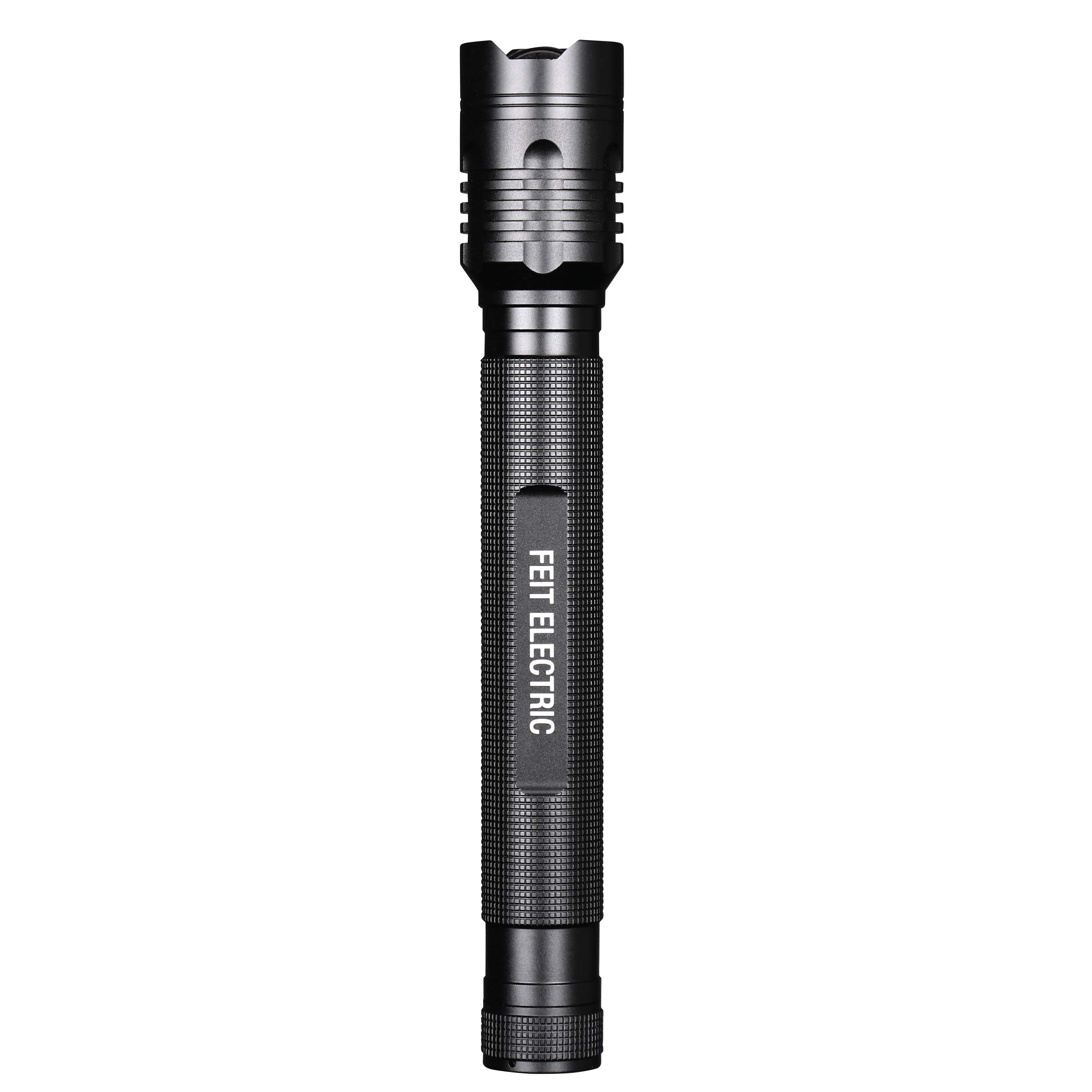 Feit Electric LED Tactical Flashlight - Aluminum Alloy - Zoomable Strike Bezel; Illuminate up to 1,000 feet - Adjustable Brightness 600 to 1700 Lumen | Requires 4-C Batteries