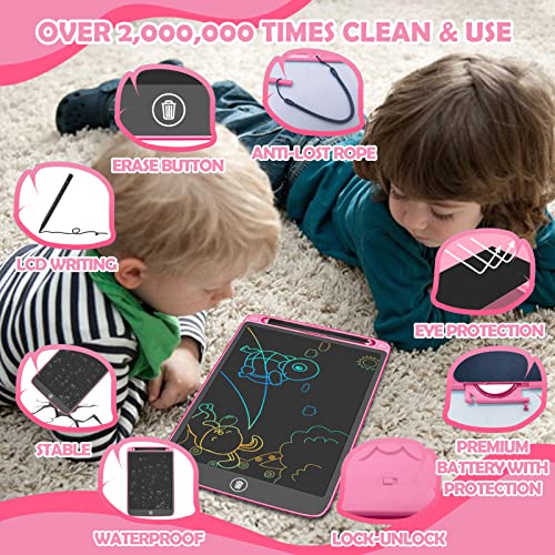 LCD Writing Tablet for Kids, 10 Inch Doodle Board Drawing Pad for Kids Drawing Tablet Toys for 3-6 Years Old Girls Boys, Pink