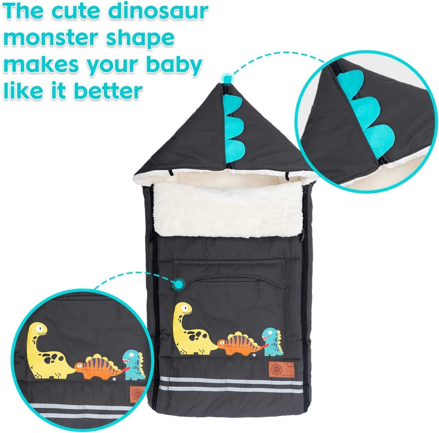 Jomifin Baby Stroller Bunting Bags with Fleece Lined Baby Car Seat Cover