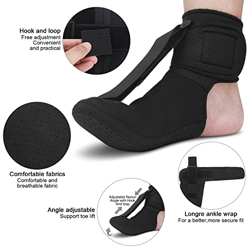 OneBrace Breathable Plantar Fasciitis Night Splint Sock - Soft Stretching Boot Splint for Aching Feet & Heel Relief,Achilles Tendonitis Foot Support Brace for Right or Left Foot(S)