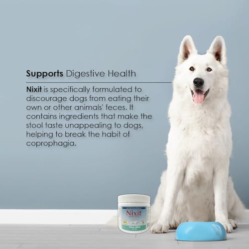 Nixit Stool-Eating Preventative for Dogs - Vitamin B Supplement - Chicken Liver and Natural Fish Flavored Powder - 10.5 oz