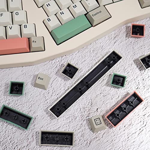 Sumgsn 192 Keys Double Shot 9009 Keycaps Cherry Profile with 7u Spacebar Fit for 61/64/87/104/108 Cherry Mx Switches ANSI ISO Mechanical Keyboard