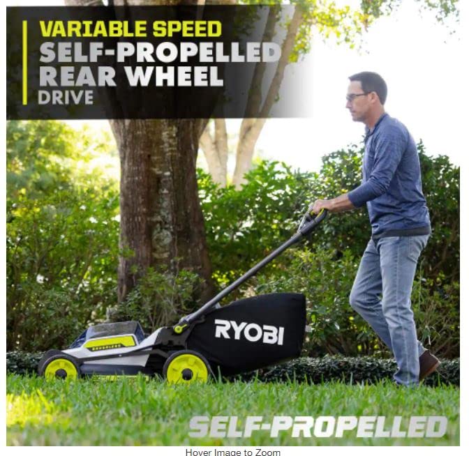 RYOBI ONE RYOBI 40V HP Brushless 20 in. Cordless Electric Battery Walk Behind Self-Propelled Mower with 6.0 Ah and Charger, Black