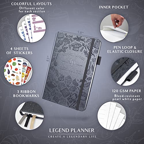Legend Recipe Book β Blank Family Cookbook to Write In Your Own Recipes β Empty Cooking Journal β Personalized Cooking Notebook, Hardcover, A5, 58 Recipes In Total (Mystic Gray)