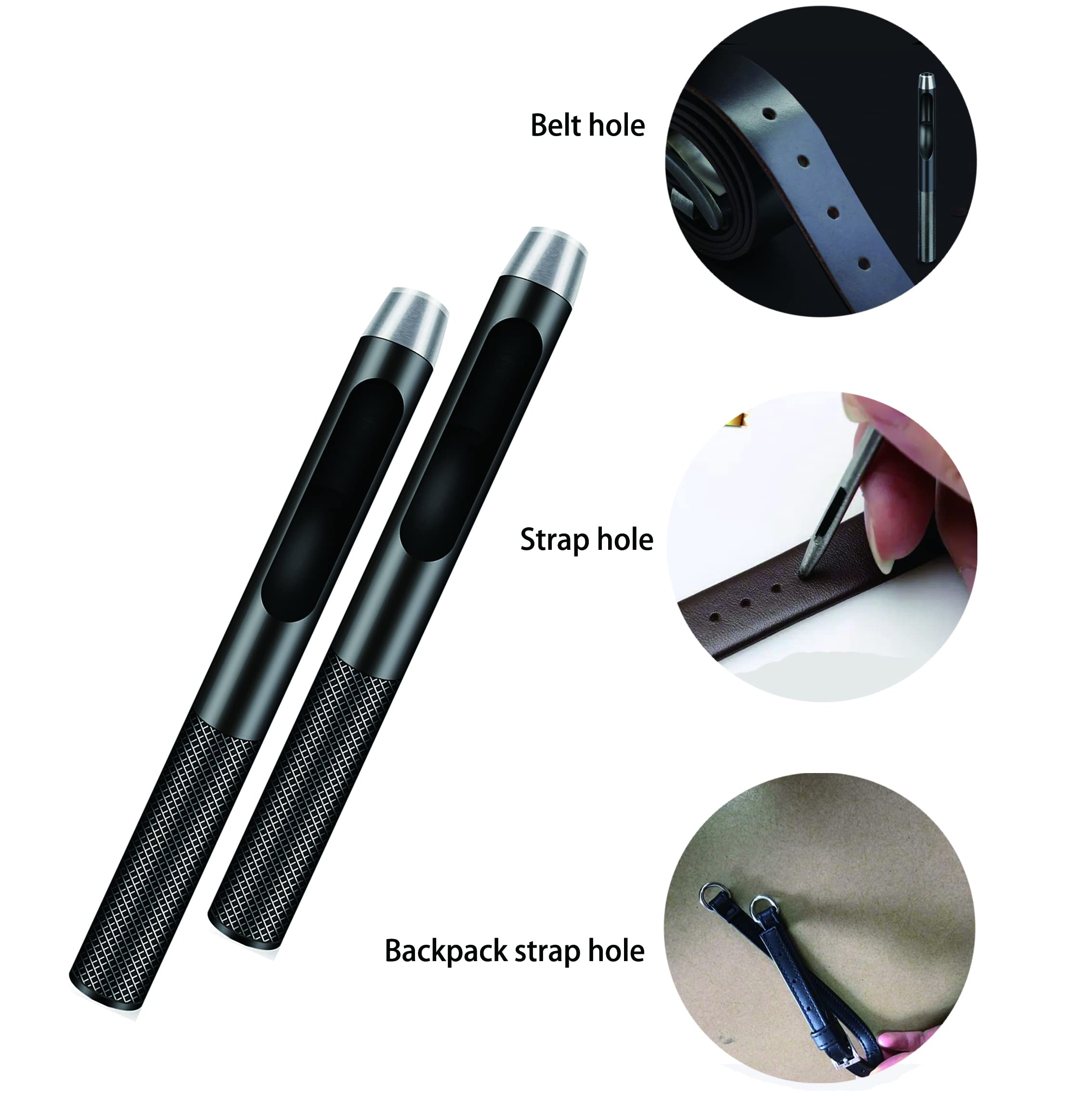 IRISFLY 10pcs Round Steel Leather Craft Hollow Hole Punch 1mm to 10mm for Leather Belt Watch Band Gasket