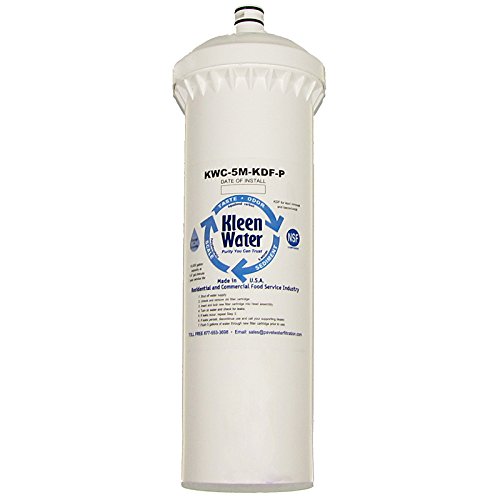KleenWater KWC-5M-KDF-P Replacement Carbon Water Filter Cartridge, Polyphosphate Scale Inhibitor, Made in USA, Compatible with 3M Cuno Aqua-Pure CFS8112-S 55817-08