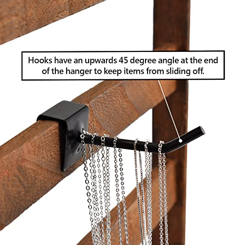 Ikee Design 24 Pcs Small Metal Panel Hook Hanger for Hanging Tower, Clothes, Scarf, hat, Key, and mask. Coated with Black Painting