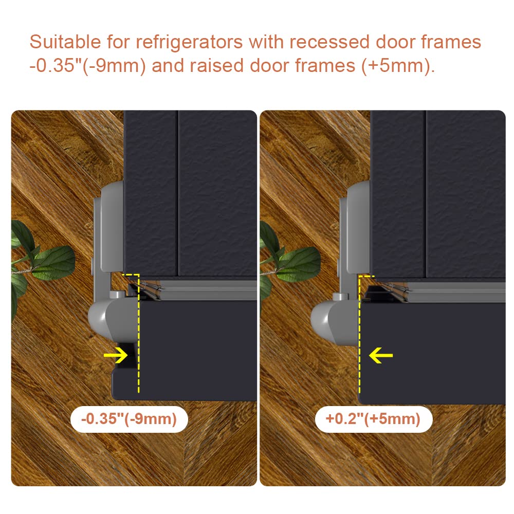 EUDEMON 1 Pack Updated Child Proof Refrigerator/Fridge/Freezer Door Lock Apply to Max 1"(25mm) Sealing Strip for Toddlers and Kids, no Tools Need or Drill (Grey)