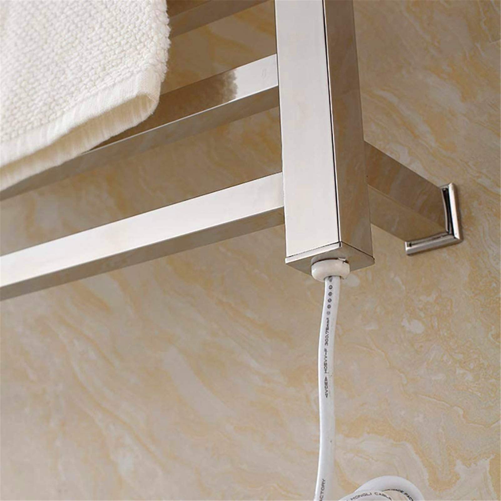 GKLAWAA Towel Warmer, Heated Towel Warmer,Stainless Steel Electric Heated Warmer Radiator Wall Mount Towel Rail for Bathroom Kitchen,Bath Towel Dryer (Plugin)