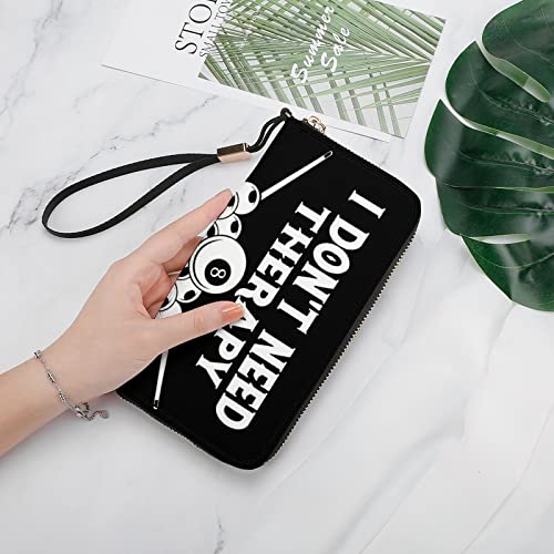 FunnyStar Billiards Women's Long RFID Hand Wallet Wristlet Clutch Purse PU Leather Handbag with Wrist Strap