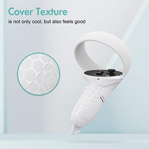 UPOK Alternative Controller Grips for Oculus/Meta Quest 2 - Accessories Battery Door Covers with Premium Adjustable Wrist Knuckle Leather Straps Fit Gym Class Basketball VR