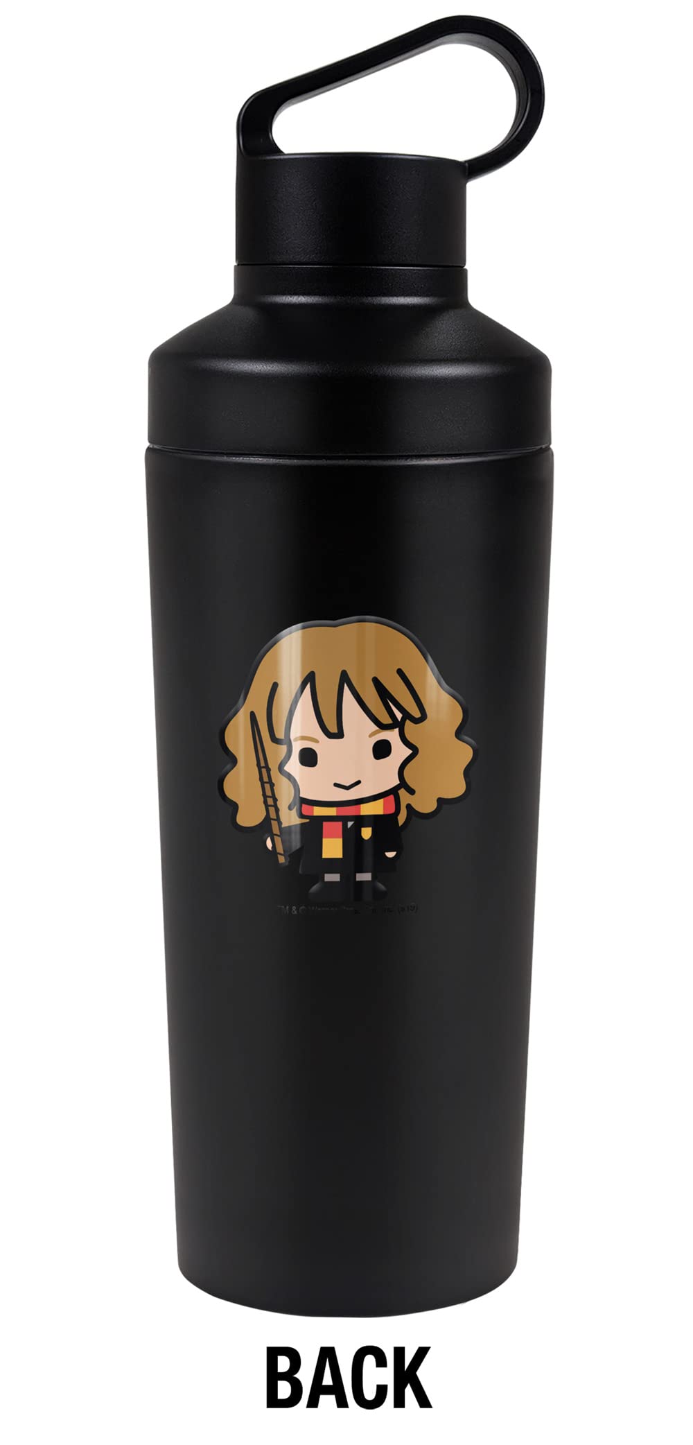 Harry Potter OFFICIAL Cute Chibi Hermione Character 18 oz Insulated Water Bottle, Leak Resistant, Vacuum Insulated Stainless Steel with 2-in-1 Loop Cap