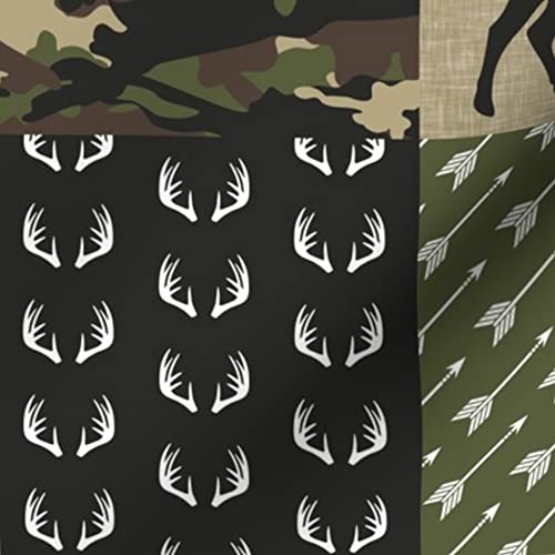 Spoonflower Fabric - Little Man Woodland Wholecloth Camouflage Camo Hunting Deer Boy Printed on Denim Fabric by The Yard - Bottomweight Apparel Home Decor Upholstery