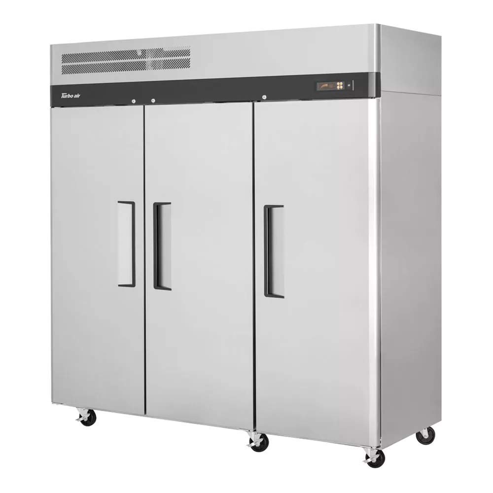 Turbo Air M3R72-3-N M3 Series commercial kitchen upright solid 3 door refrigerator, self cleaning, LED lighting, rapid cool-down 65.8 cu. ft.