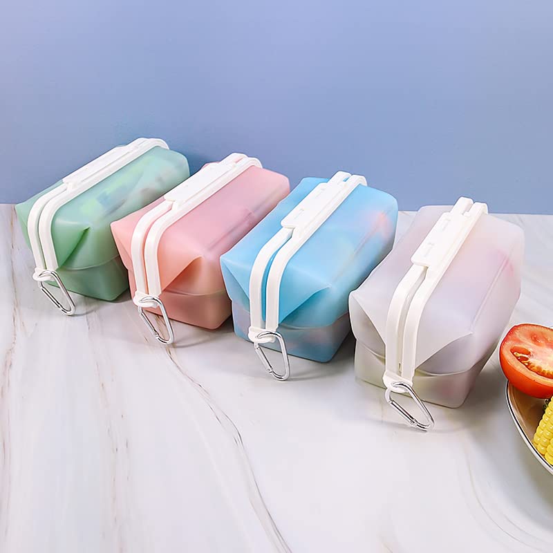 NOLOG YAYIN Reusable Silicone Bags - Leakproof & Airtight {100% Food Grade Silicone} Microwave & Dishwasher Safe Freezer Silicone