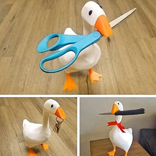 TOKZON Goose Magnetic Key Holder, Resin Goose Statue, Magnetic Tool Holder Home Decoration, Cute Animal Figurines Keys Holder,