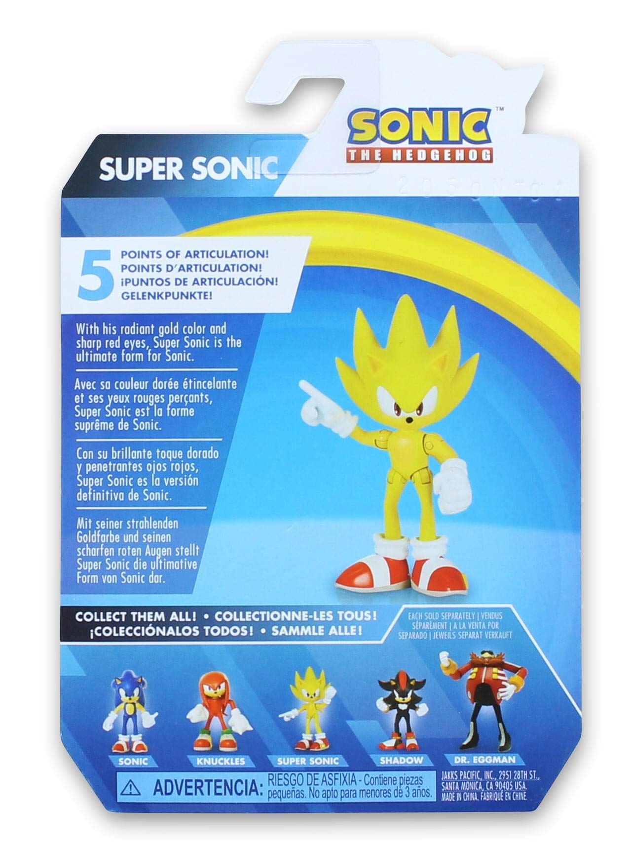 Sonic The Hedgehog Action Figure 2.5 Inch Super Sonic Collectible Toy