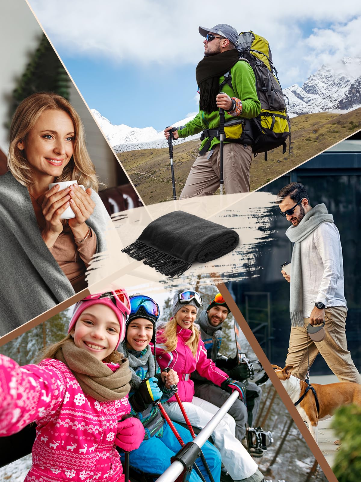 Eventek Heated Scarf for Men/Women with 5500mAh Battery, 3 Temperature Settings Battery Operated Heater for Winter