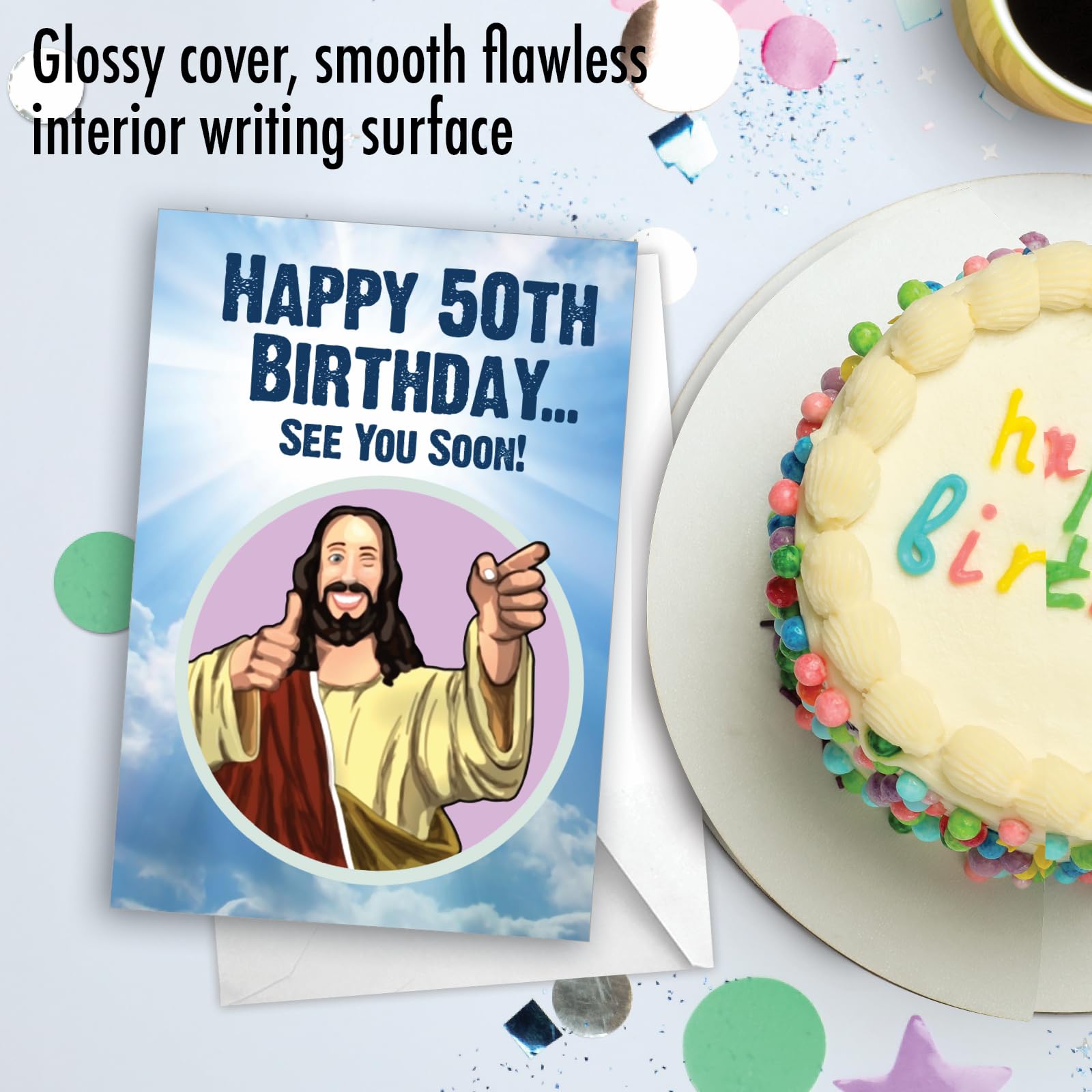 NobleWorks Funny 50th Milestone Birthday Greeting Card w/ 5 x 7 Inch Envelope (1 Card) See You Soon 50 C9065MBG