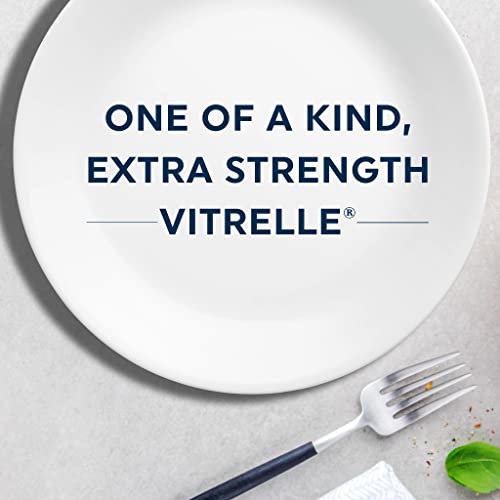 Corelle Vitrelle 8-Piece Salad Plates Set, Triple Layer Glass and Chip Resistant, Lightweight Round 8-1/2-Inch Plates, Classic Café Blue