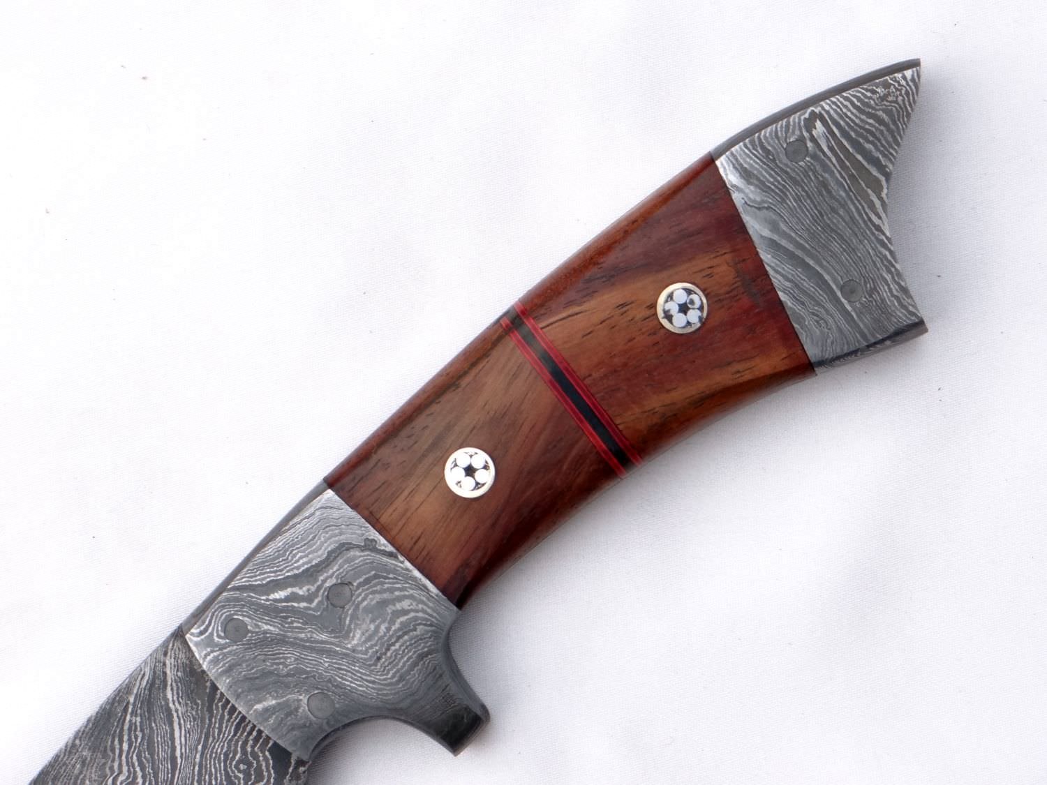 Custom Handmade Hunting Knife Damascus Steel Bolster with Walnut Wood 9"