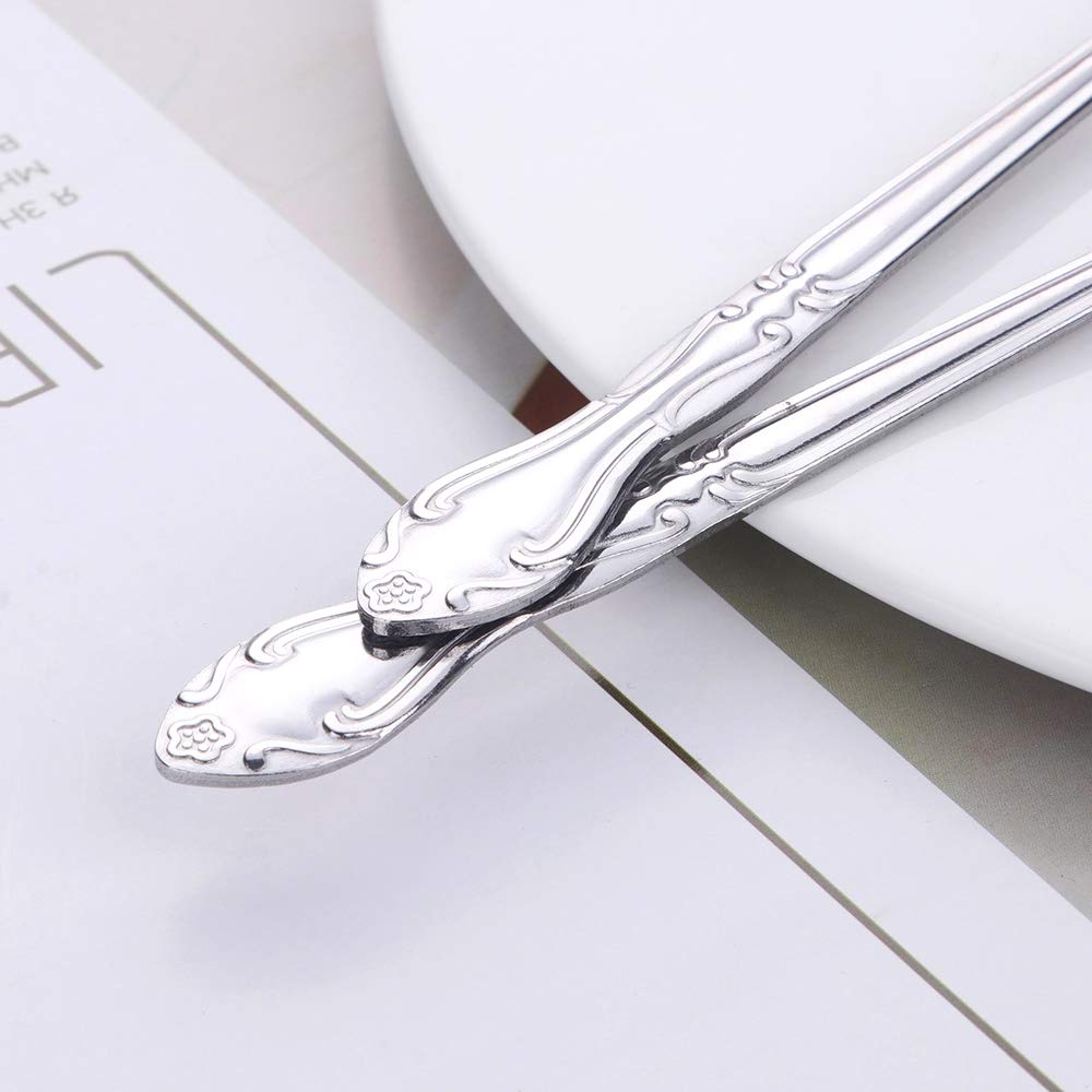 QIBOORUN Iced Tea Spoon Set for 12 Coffee Spoon 7.9 -Inch Stainless Steel Spoon Set Ice Cream Spoon Long Spoon Dessert Spoon Milkshake Spoon, Silver