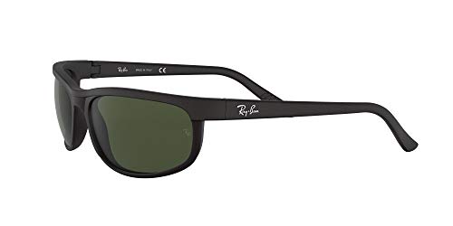 Ray-Ban Unisex Rectangular Sunglasses Black Frame Green Lens