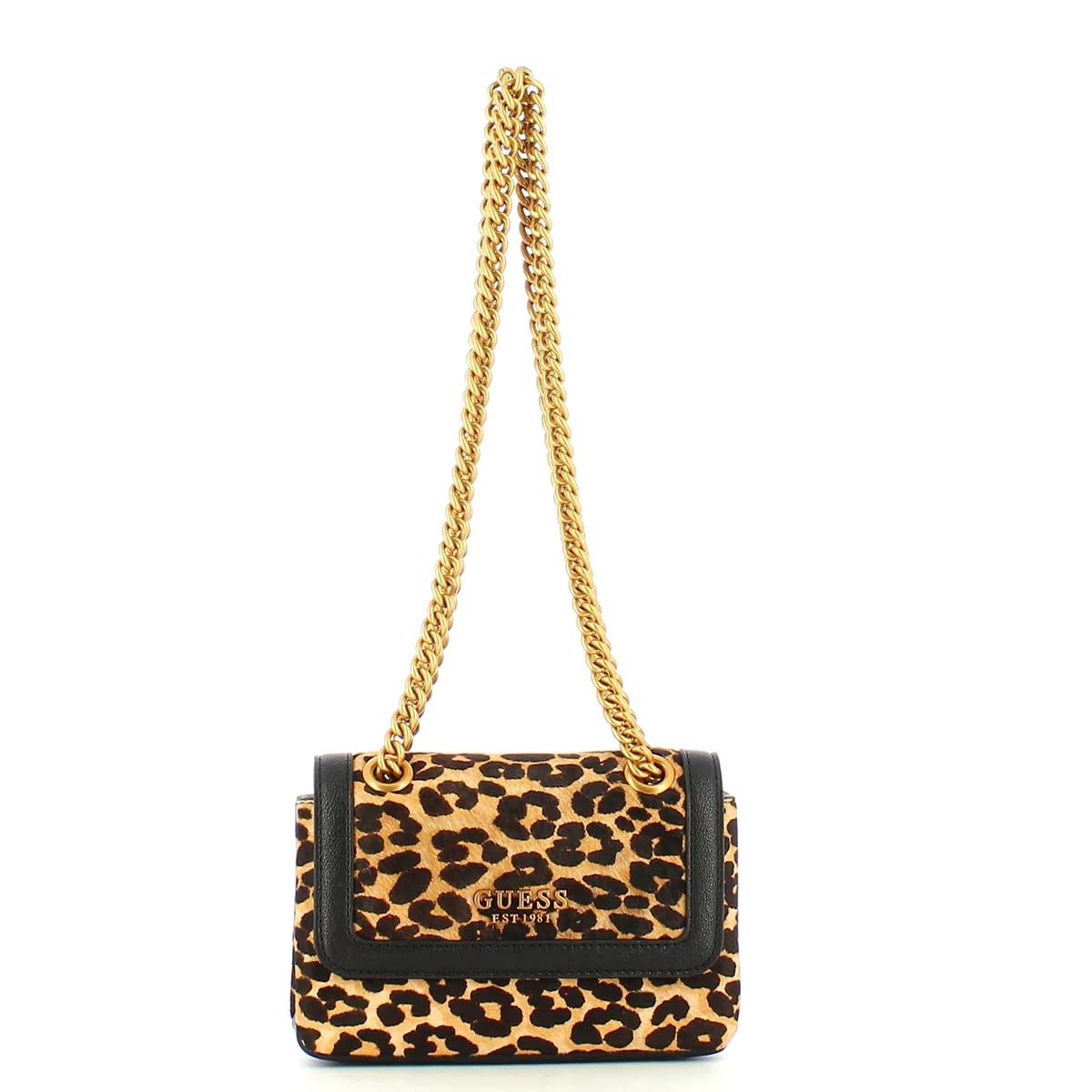 GUESS Abey Mini Crossbody Flap Leopard One Size