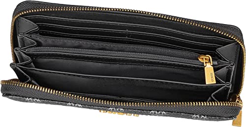 Guess Abey SLG Large Zip A, Women's Bi-Fold Wallet, Black Logo Multi