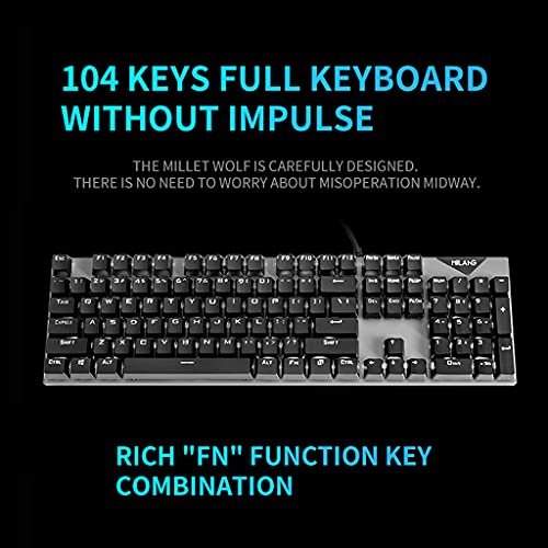 Qksky 104 Key USB Wired RGB Backlight Mechanical Gaming Keyboard Scientific Key Layout Green Axis Anti-Ghosting Keyboard 104 Key Gaming Keyboard