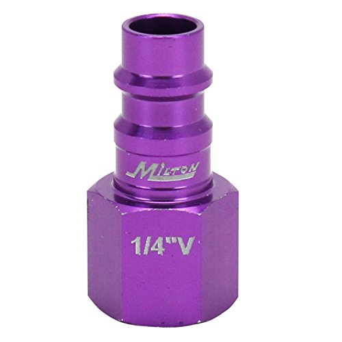 Milton ColorFit Coupler & Plug Kit (5 Piece), Hi-Flo V-Style 1/4 NPT Purple, S-305VKIT