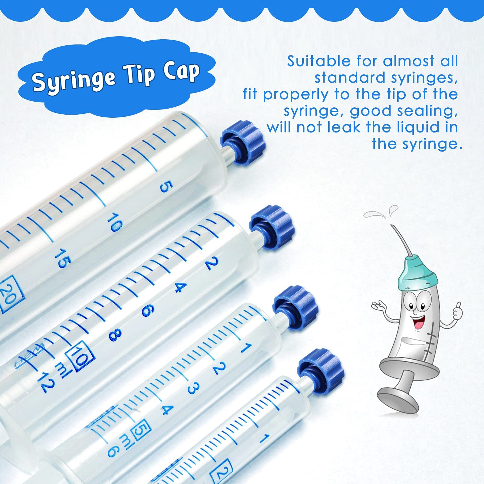 Orange Plastic Syringe Tip Cap, Syringe Tools suitable for All Size Syringe
